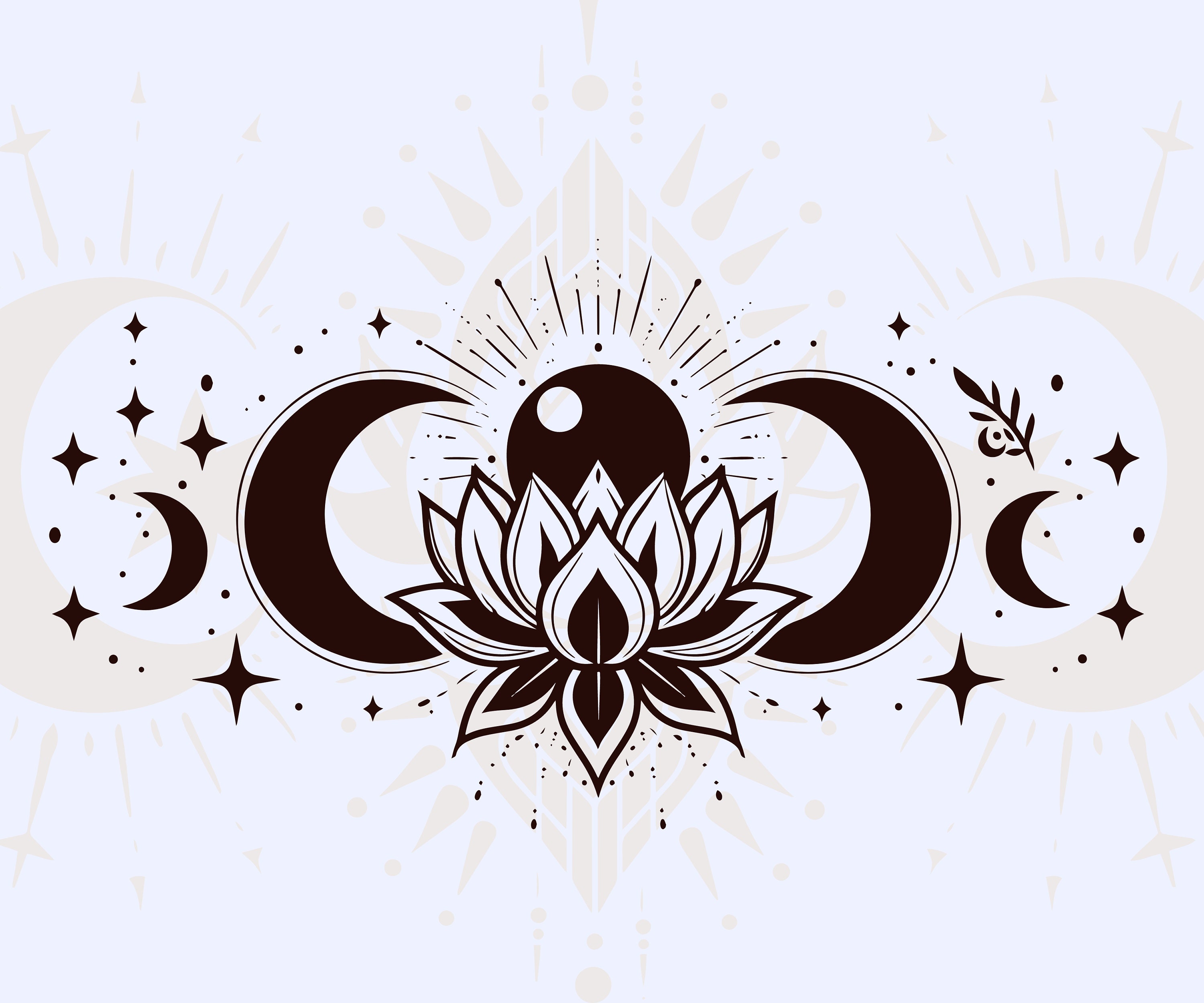 Boho Moon SVG PNG EPS Cut Files Craft Clipart Bundle Instant Download ...