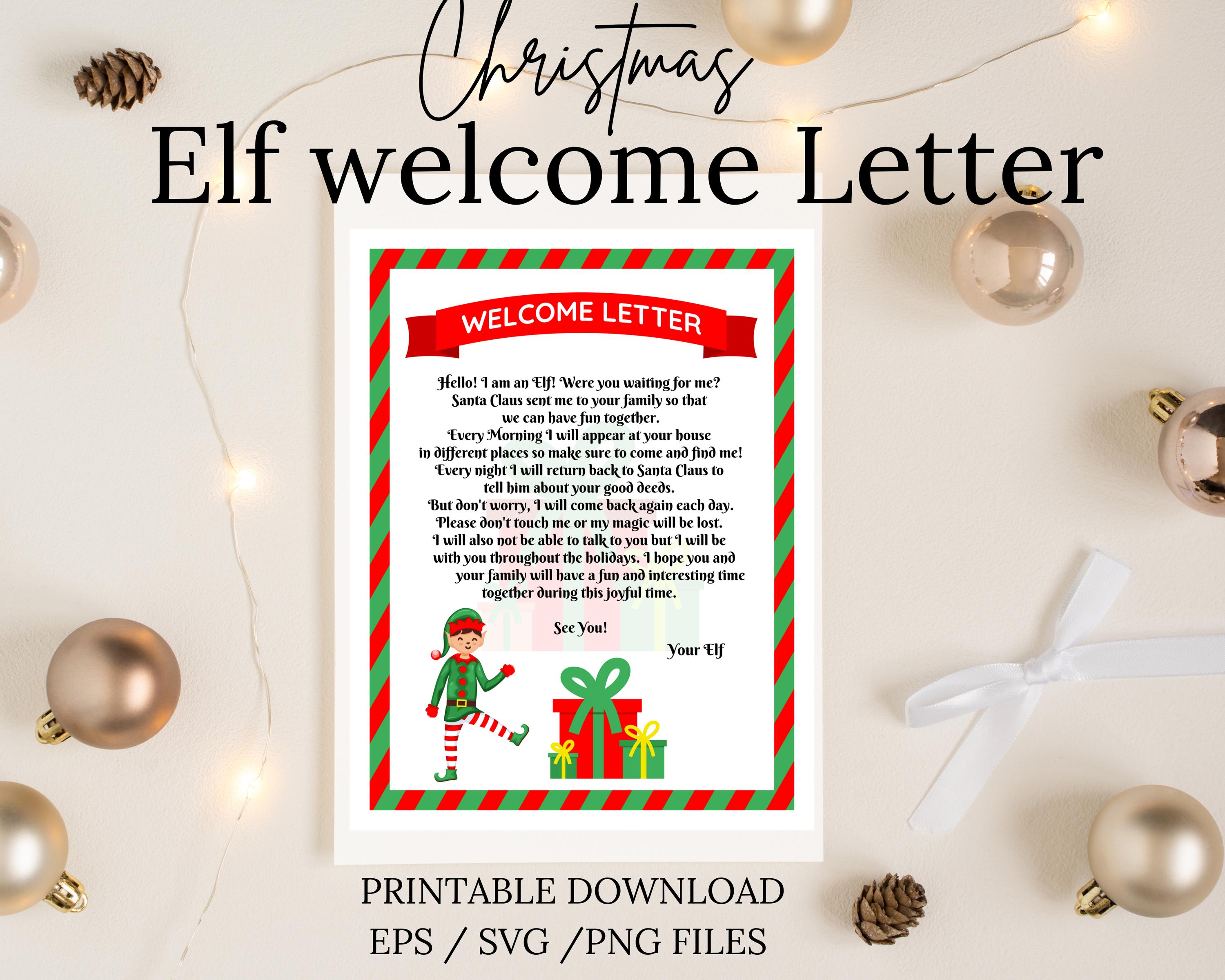 Christmas Elf Welcome Letter | Instant Download | Kids Printable ...