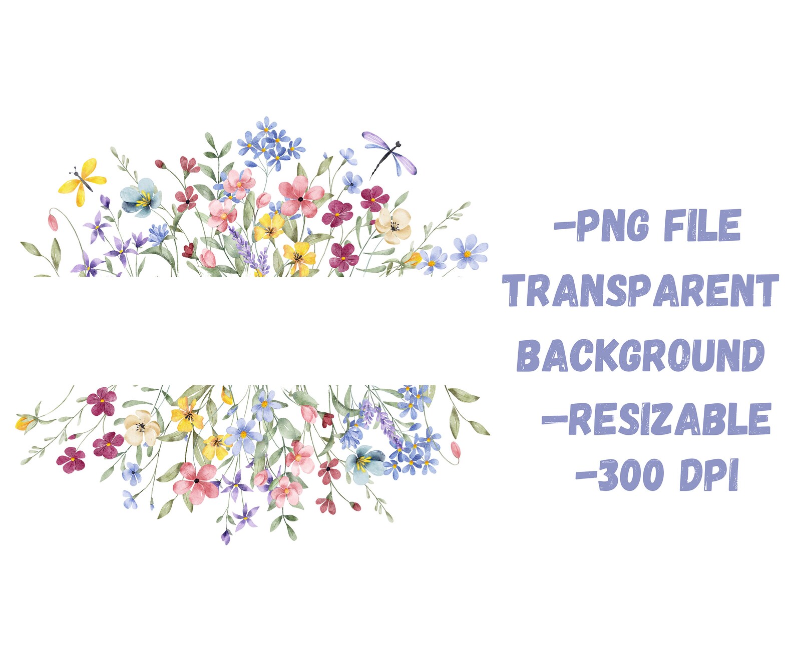 Flower Frame PNG 1 X Floral Border Png Craft Graphics Instant Download ...