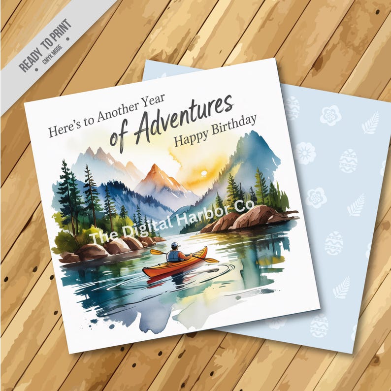 Printable Birthday Card Here's to Another Year of Adventures Happy ...