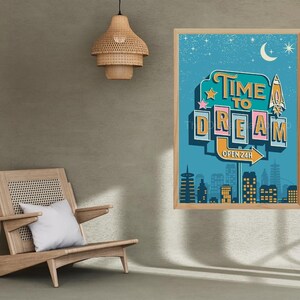Retro 'time to Dream' Poster: High-resolution Digital Download - Etsy