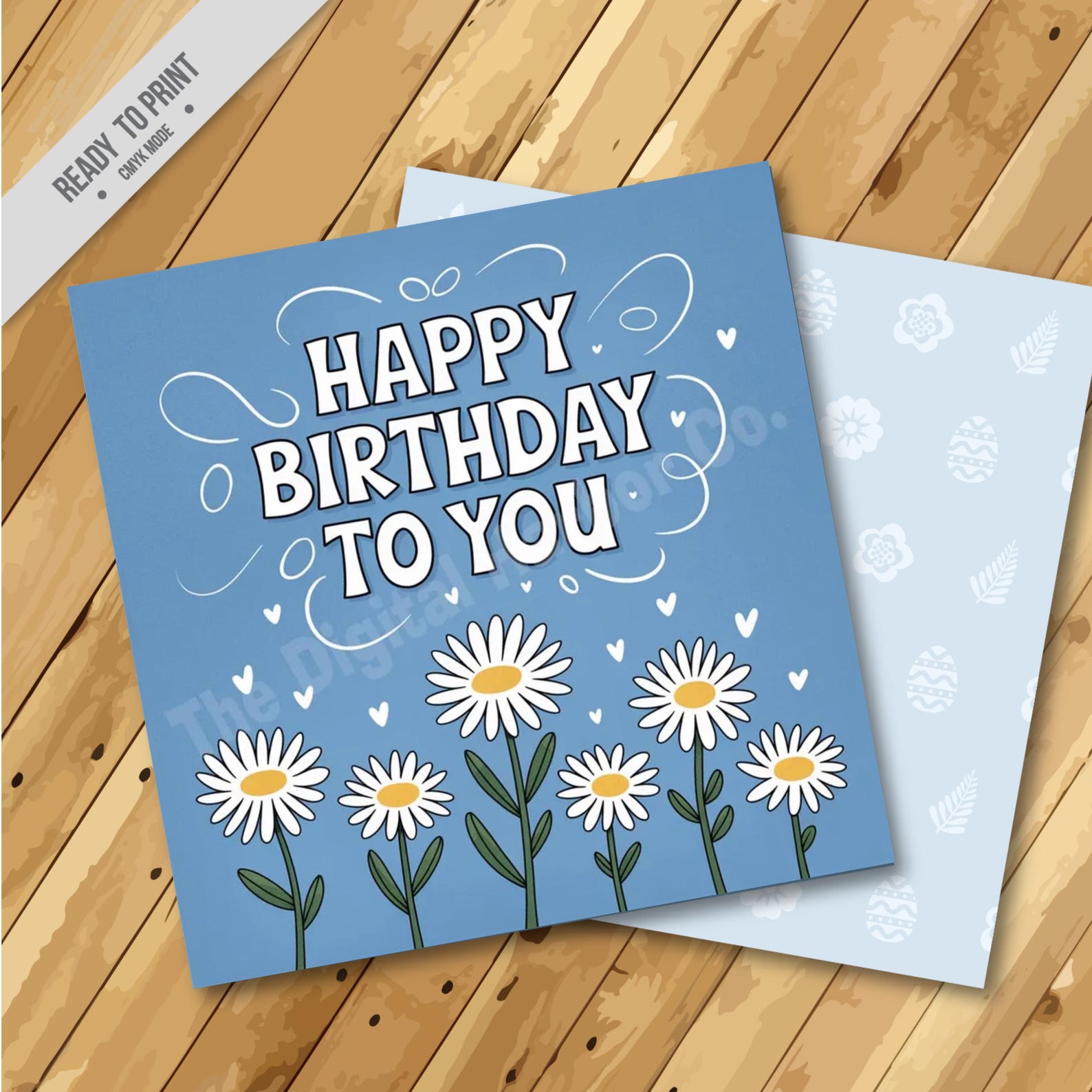 Printable Birthday Card Daisies Happy Birthday to You Card Front - Etsy