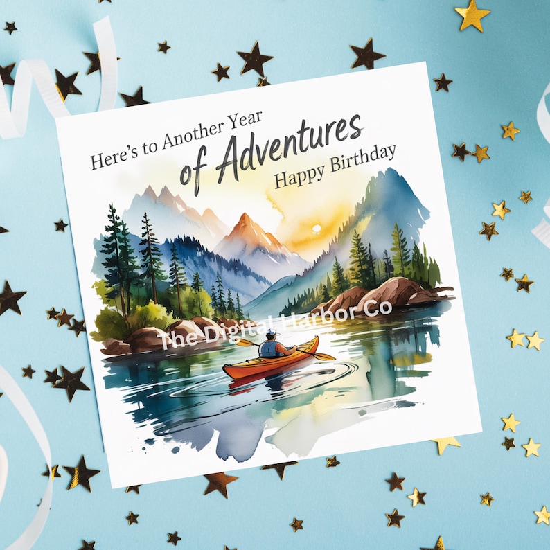 Printable Birthday Card Here's to Another Year of Adventures Happy ...