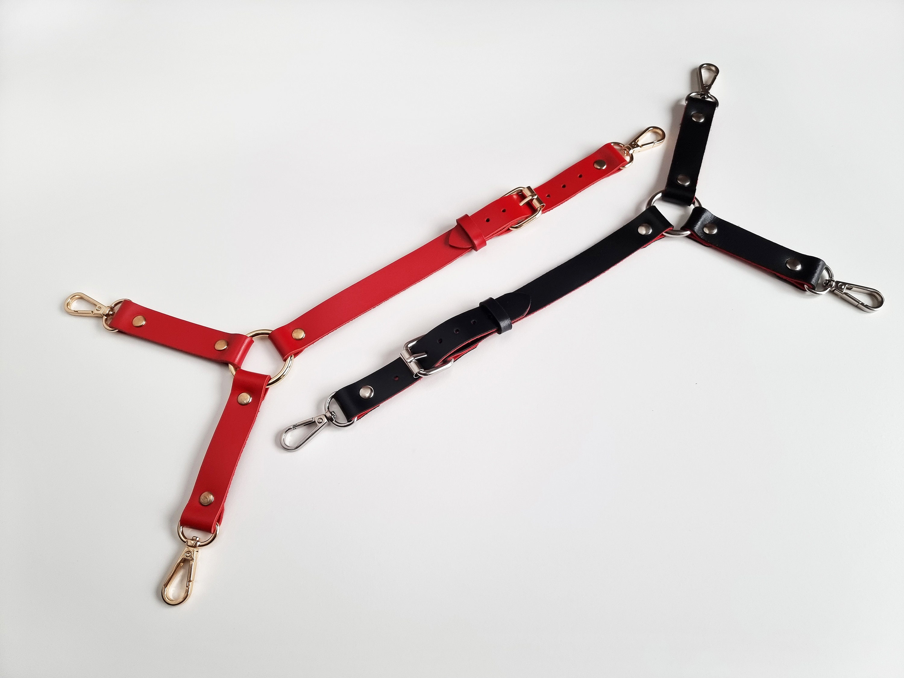 Adjustable 3-way Leather Connector 7 Colors, Restraints Strap, Leather ...