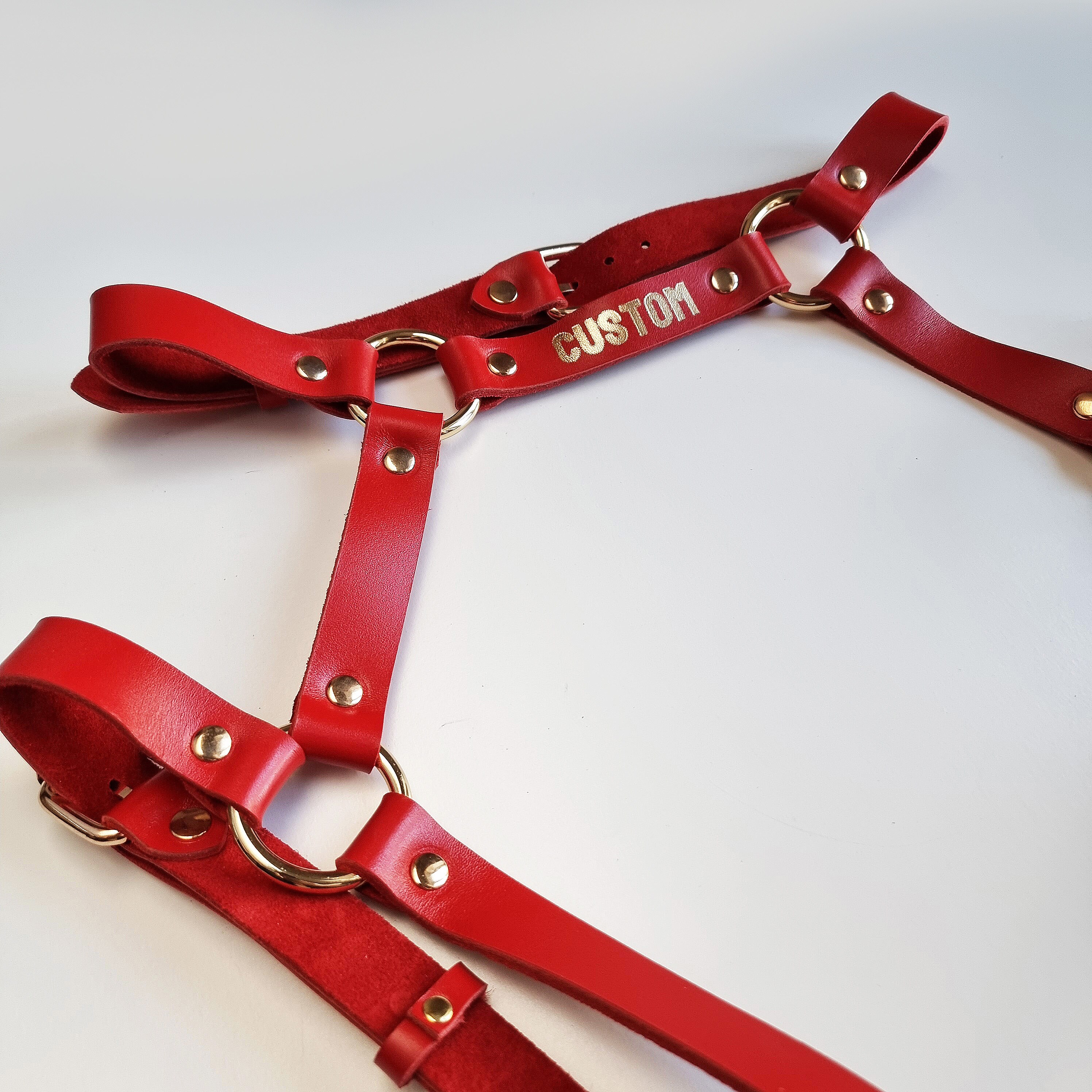 Open-crotch Panties, Leather Crotchless Panties, Harness Lingerie, BDSM ...