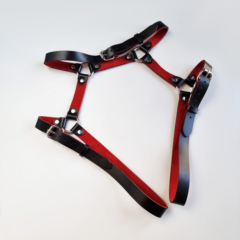 Open-crotch Panties, Leather Crotchless Panties, Harness Lingerie, BDSM ...