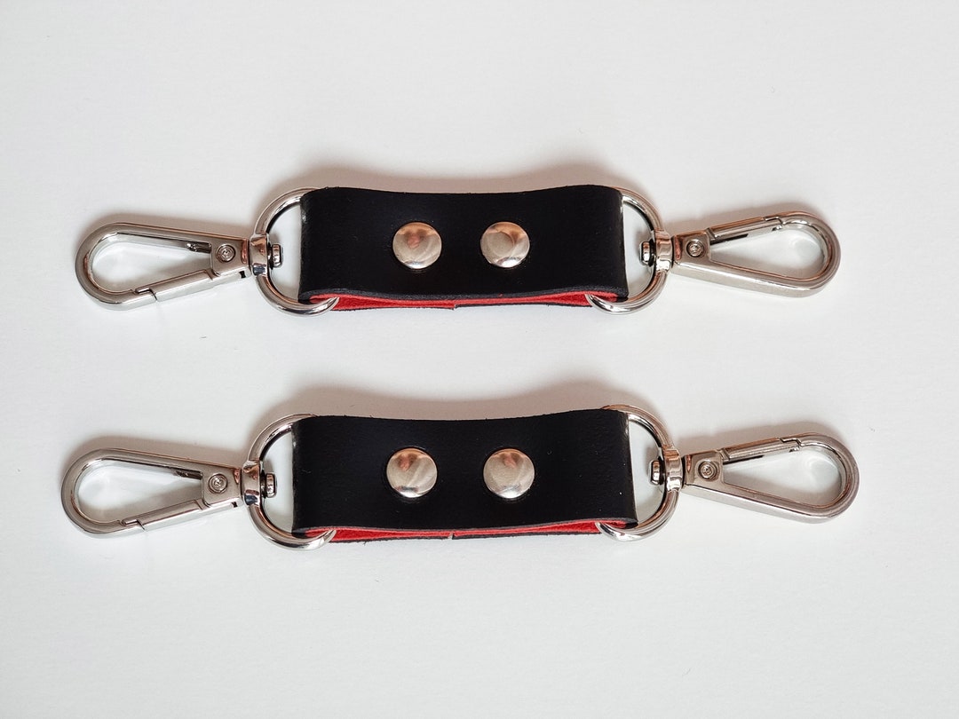 Two 2-way Leather Short Connectors, BDSM Bondage Restraints, BDSM ...
