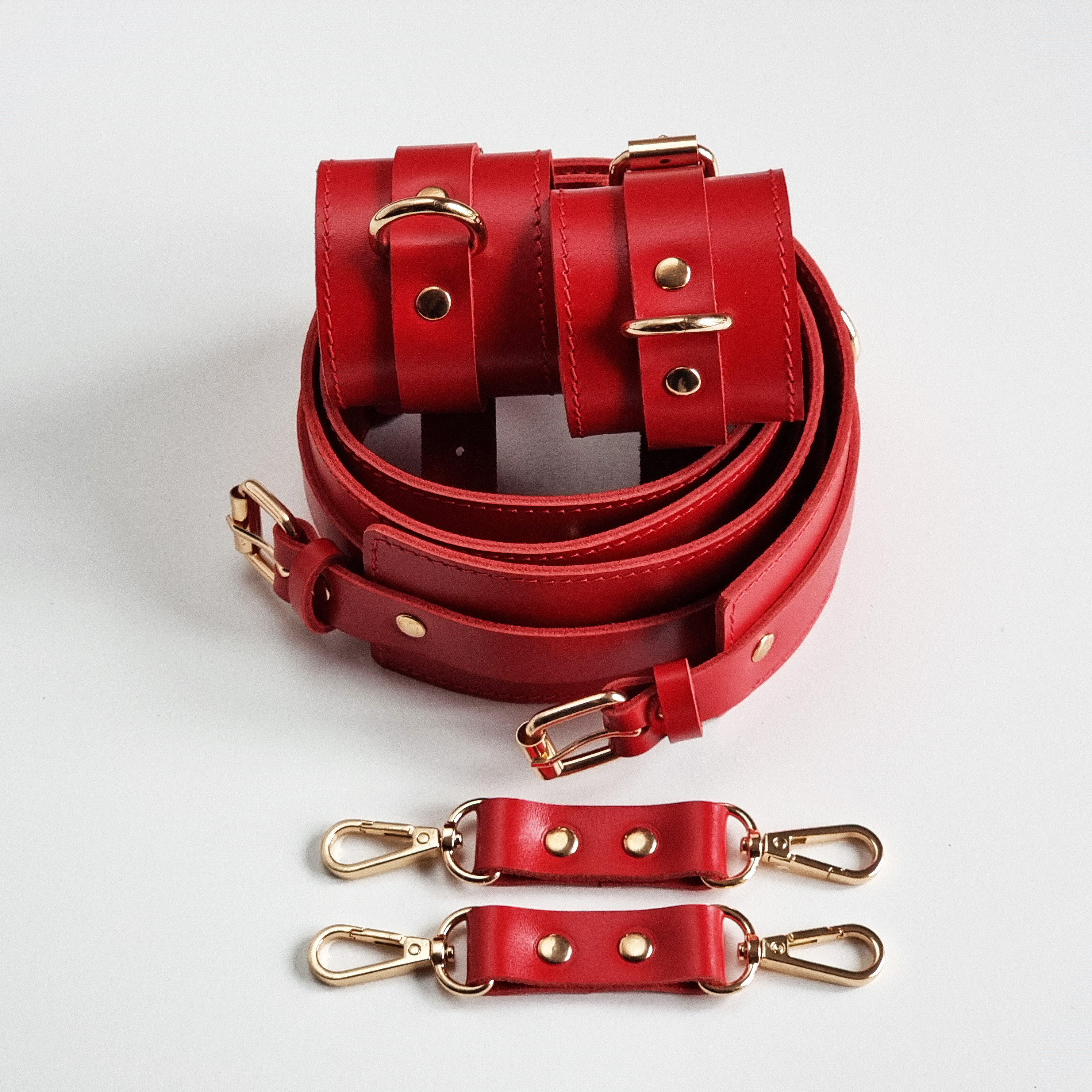 Leather Thigh Cuffs and Handcuffs Set, 16 Leather Colors Restraints ...