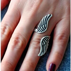 Angel Wing Ring, Silver Angel Wings Ring, Unique Wing Design Ring ...