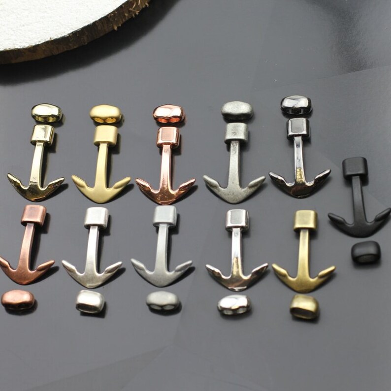 1 Light Gold Hook Clasps, Anchor Hook Clasp and Slider Beads, Hook ...