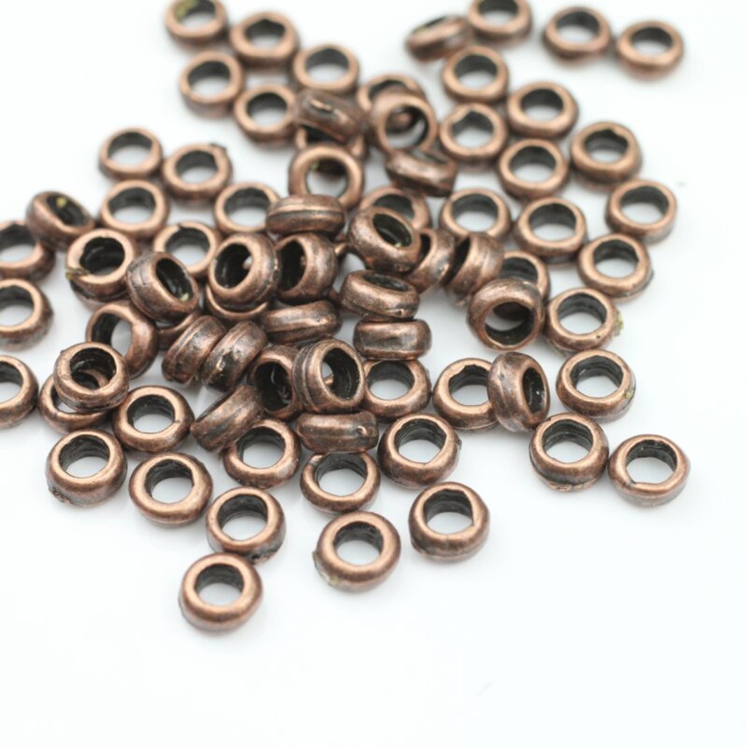 100 Round Shaped Beads, Antique Copper Beads, Intermediate Beads ...