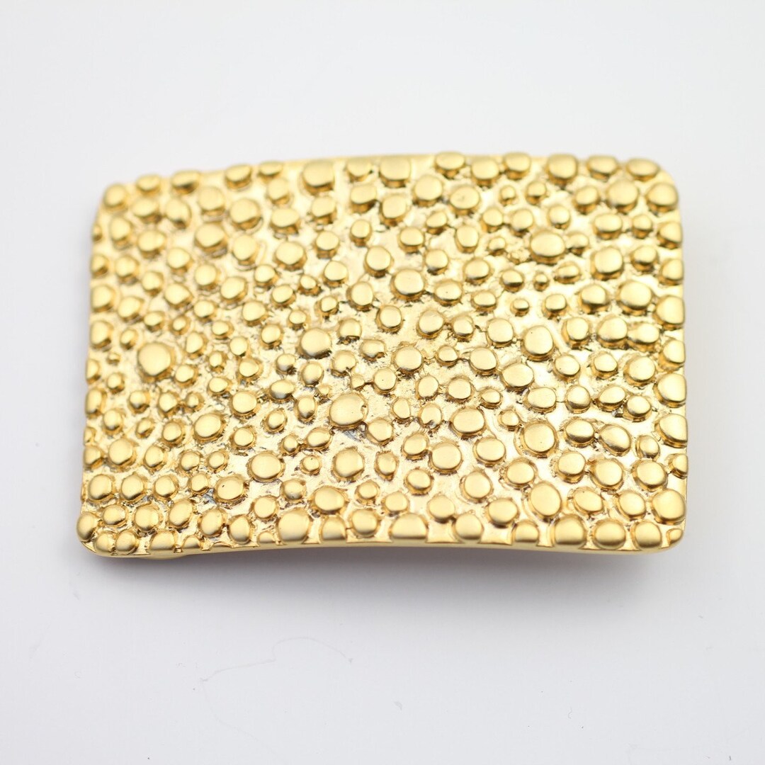 Gold Plated Rectangle Belt Buckle: Geometric Snap Belt Fastener ...