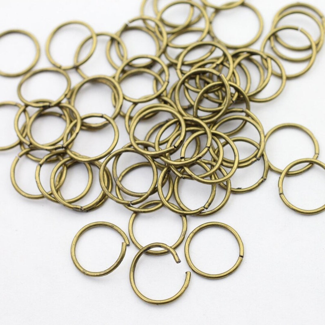 50 Bronze Jump Rings, Locking Jump Rings, Round Jump Rings, Open Split ...