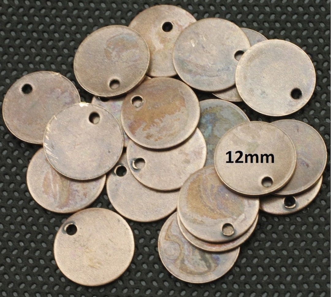 10 Disc Stamping Tags, Metal Stamping, Round Tags Charm, Metal Blanks ...