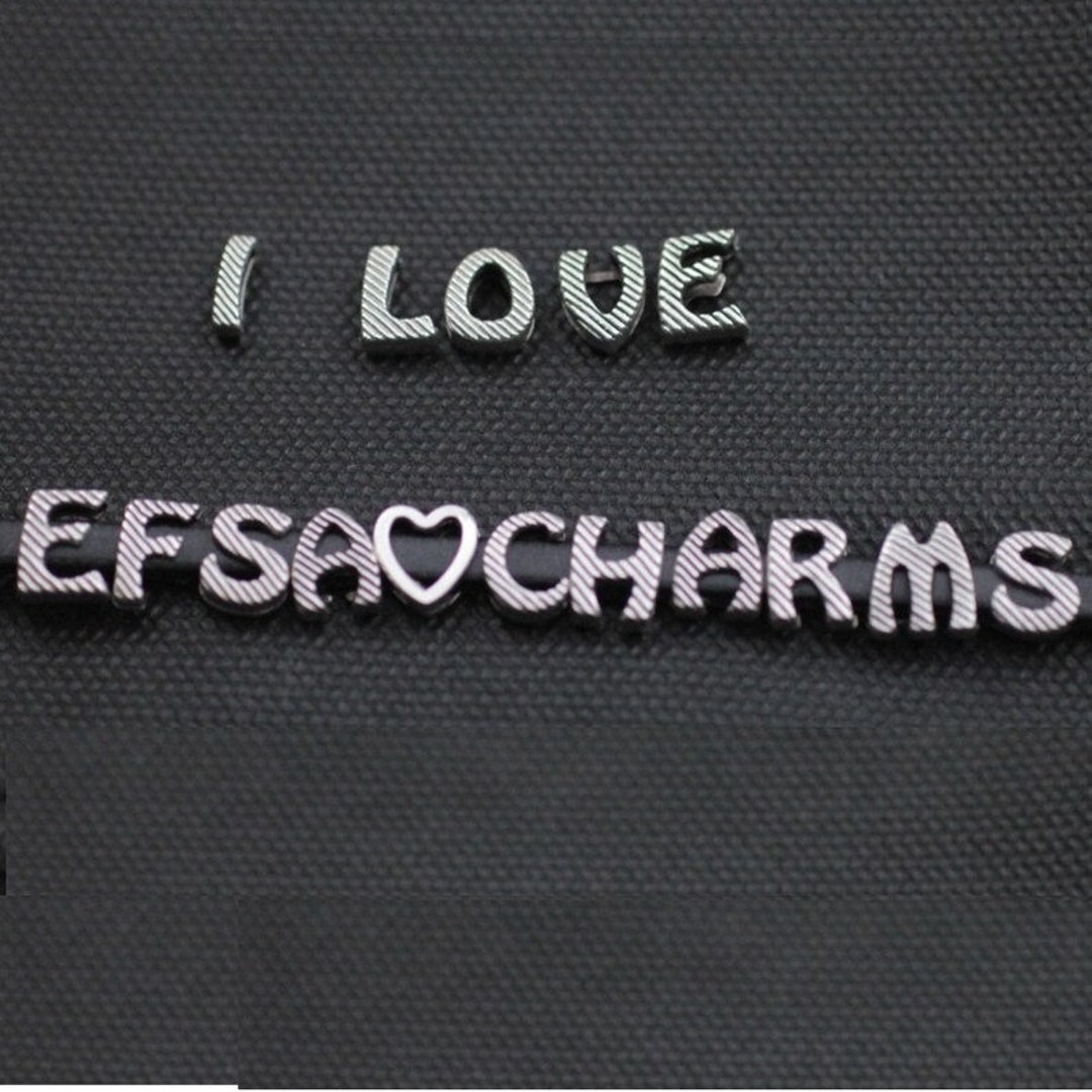 10 Double-sided Slider Letter Beads, Initial Alphabet Spacer Beads ...