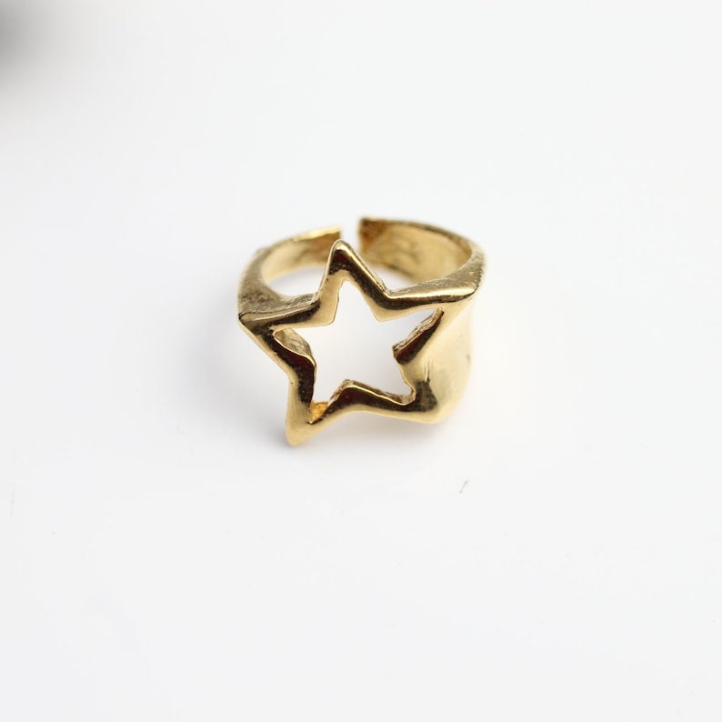 Gold Star Ring: Adjustable Celestial Jewelry - R230go - Etsy