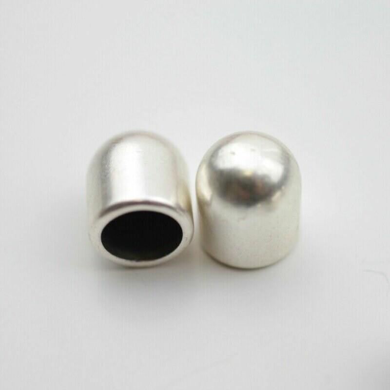 10 Cord End Caps, Silver End Caps, Round Cord Leather End Caps, Cord ...