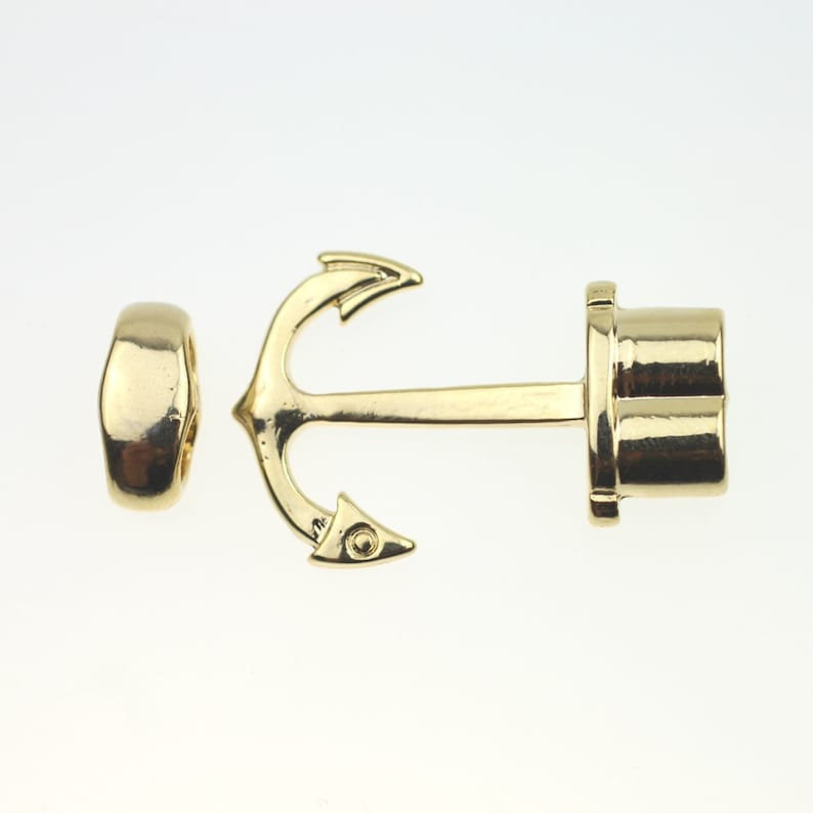 1 Sets Light Gold Anchor Bracelet Clasps & Slider Beads, 5mm Leather ...