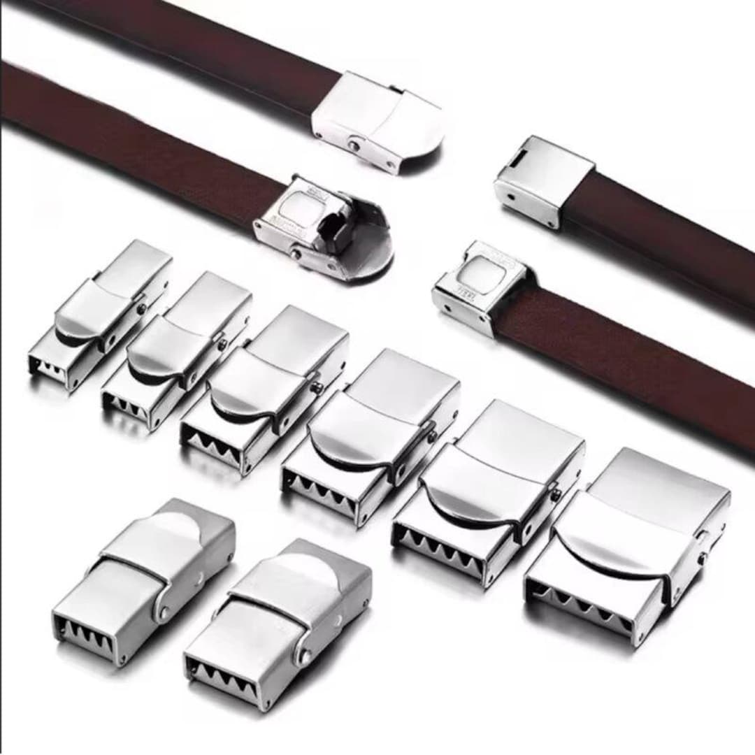 1pcs Stainless Steel Clasp Lock: 5mm, 10mm, 12mm Leather Bracelet ...