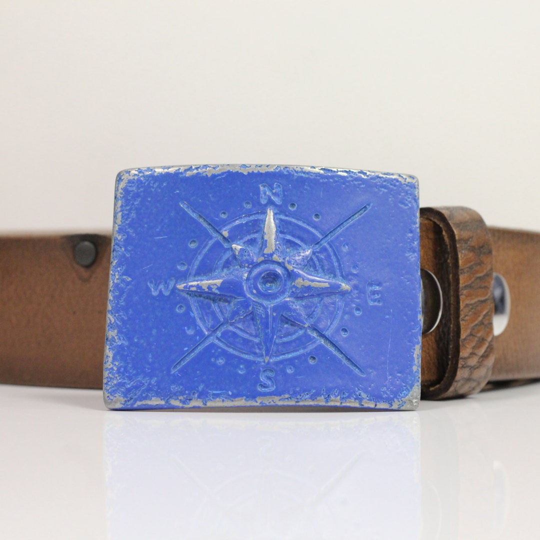Blue Compass Belt Buckle: Zamak Sailor Belt Accessory - Gs153bl - Etsy