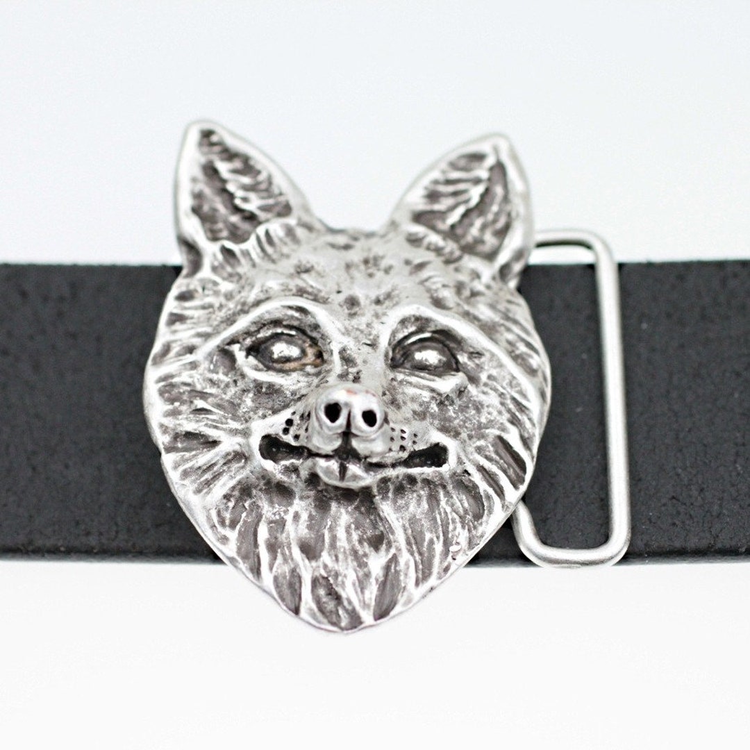 Fox Head Belt Buckle, Silver Wolf Belt Buckle, Animal Belt Buckle ...