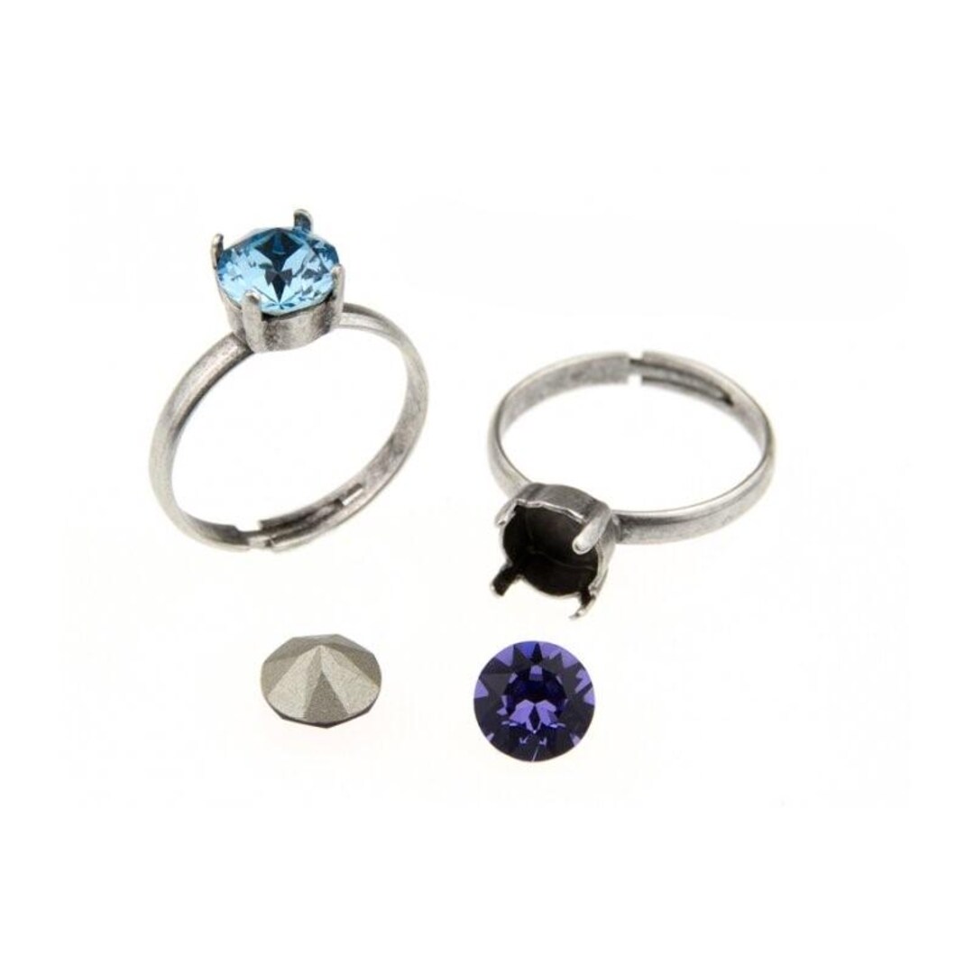 Ring Setting, Size 18mm for 8mm Chatons or Rivoli Swarovski Crystals ...