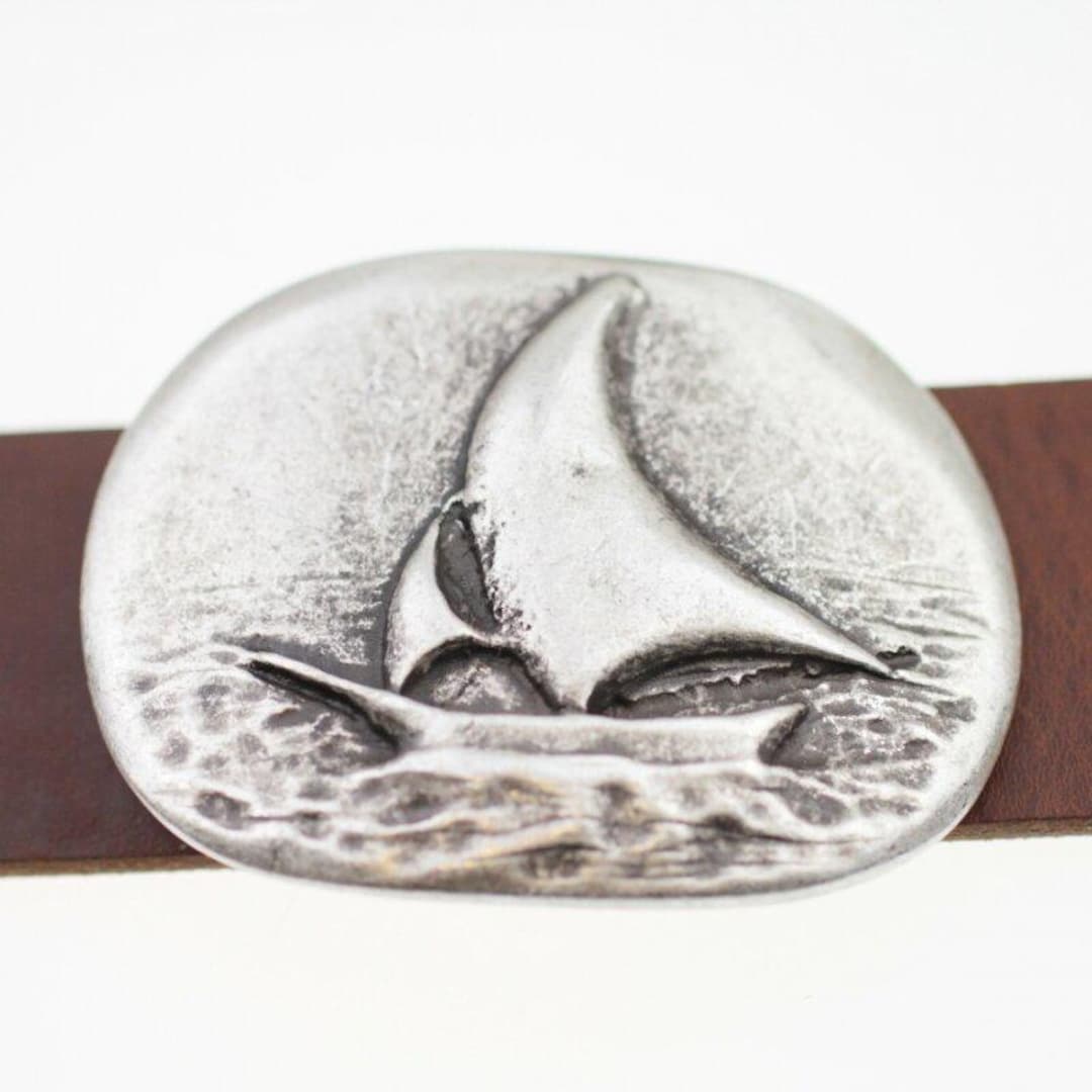 Silver Sailboat Boat Belt Buckle, Handmade Belt Buckle, Pirate Ship ...