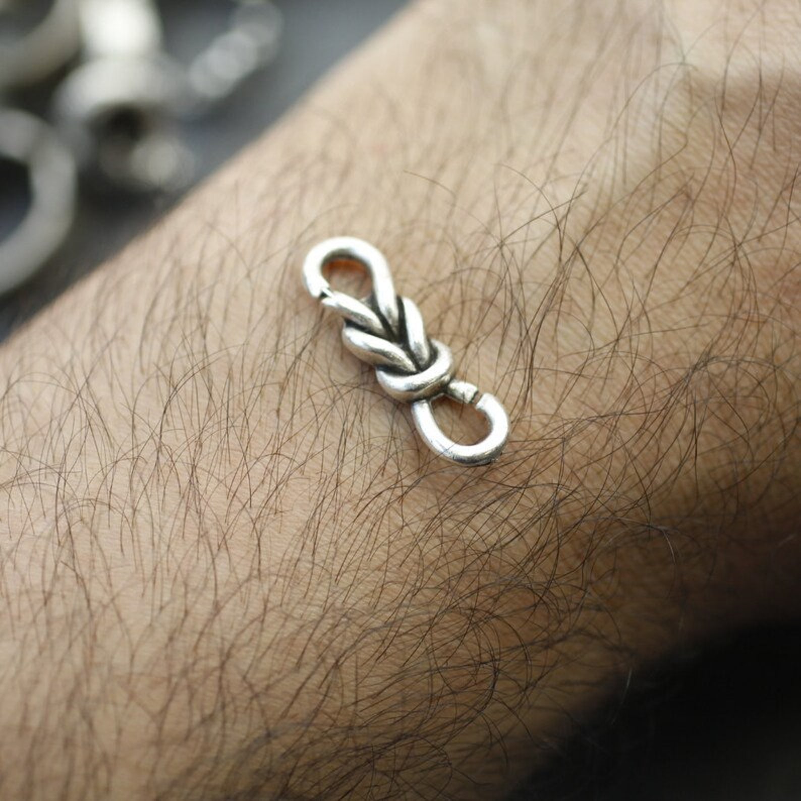 10 Rope Knot Connector Charms, Antique Silver, Knot Charms, Sailor Knot ...