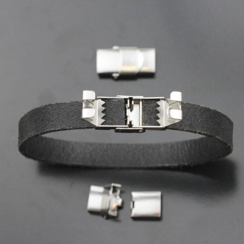 Stainless Steel Clasp for 5mm Leather Bracelets, Magnetic Tube Fastener ...