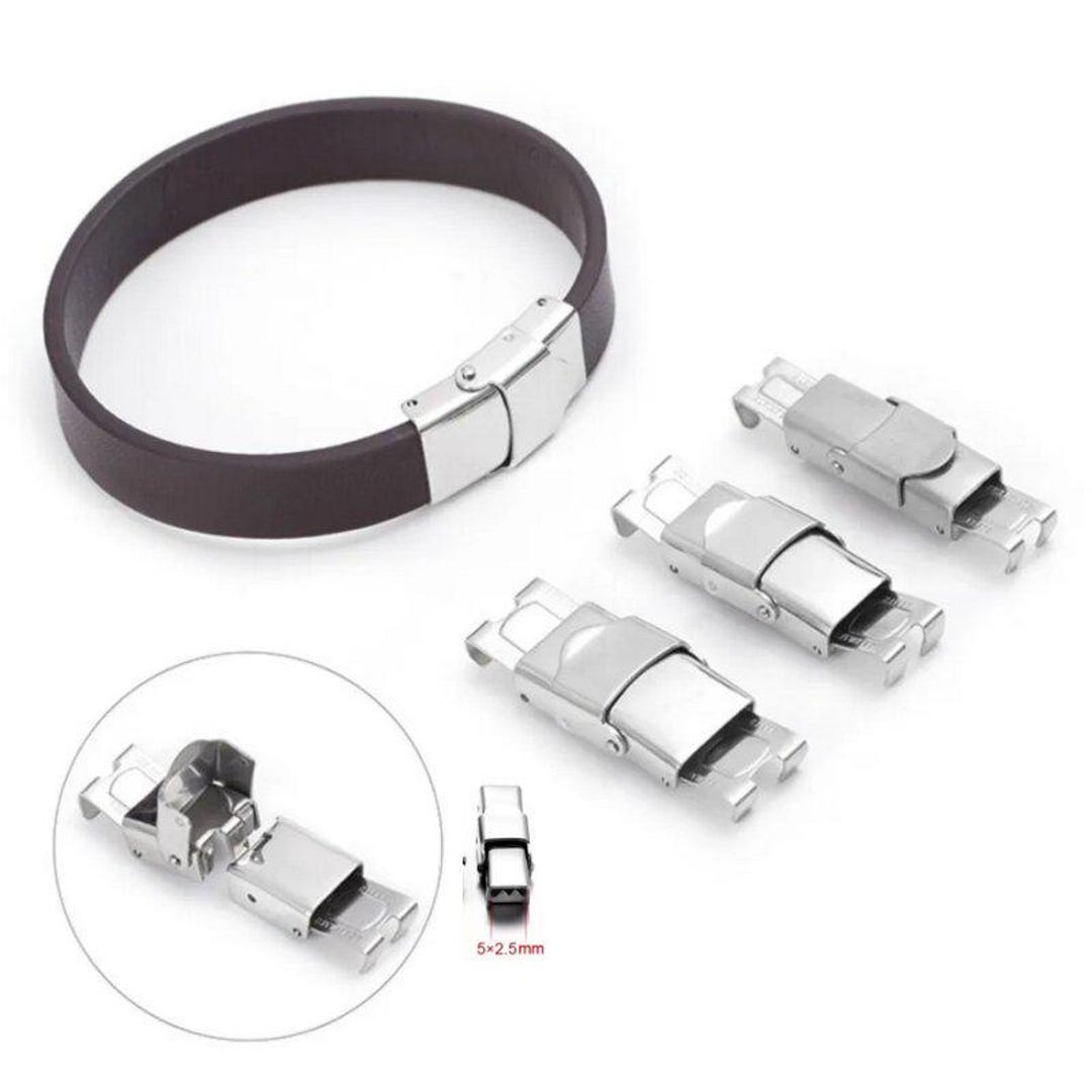 Stainless Steel Clasp for 5mm Leather Bracelets, Magnetic Tube Fastener ...
