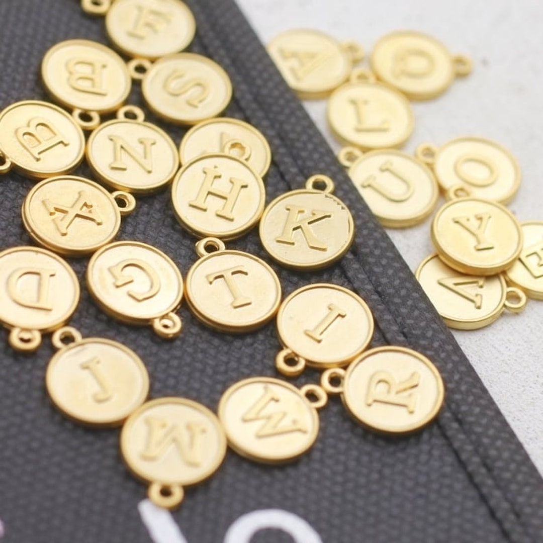 Gold Plated Alphabet Letter Pendant: Initial Charm, Jewelry Supplies ...