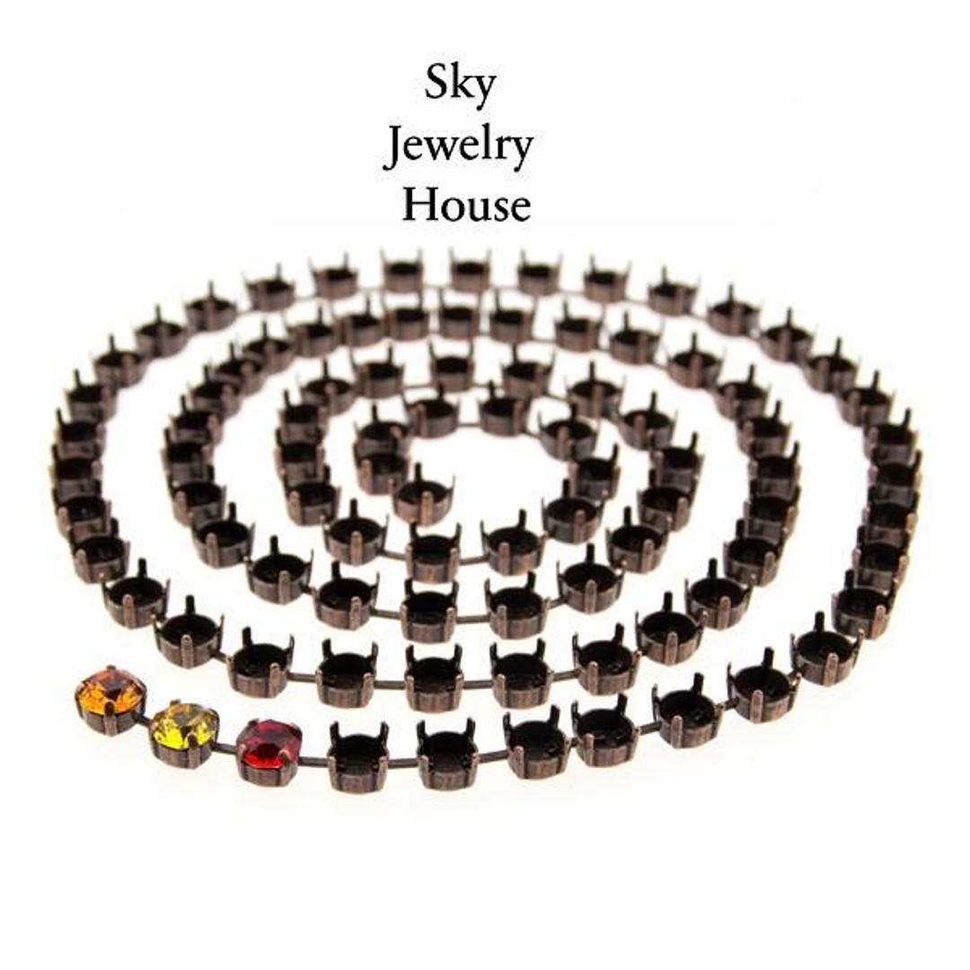 Antique Copper 8mm Cup Chain: DIY Crystal Setting, Jewelry Supply (1 ...