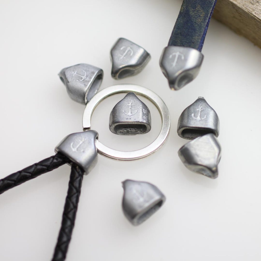 10 Anchor Keychain Findings, Flat Leather, Sail Ropes Keychains Making ...