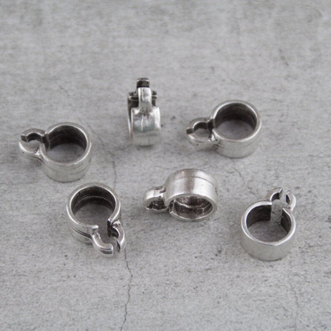 10 Pinch Bail Clip Pendant Clasp, Silver Pinch Bails, Charm Bail, Bail ...