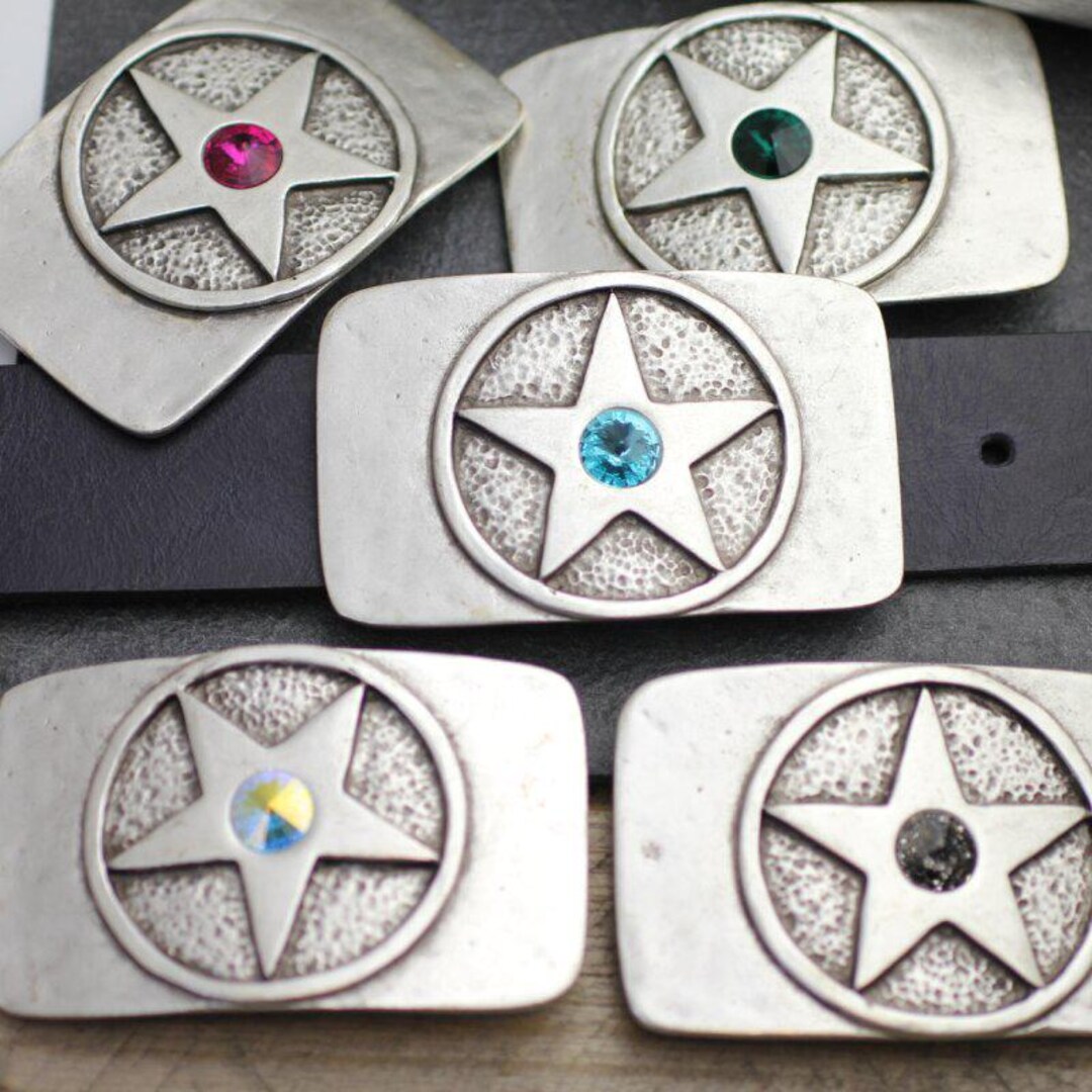 Star Belt Buckle With Swarovski Crystal Rivoli 12mm Western Design ...