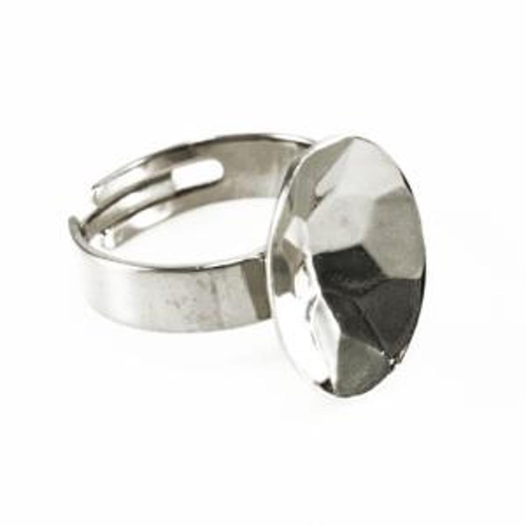 Adjustable Oval Ring Setting: 18x13mm Swarovski Crystal, Antique Brass ...