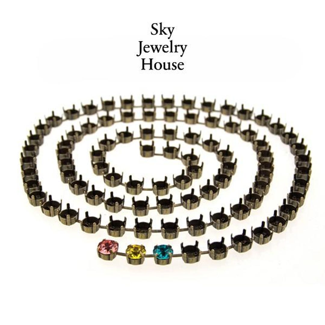 8mm Empty Cup Chain, DIY Setting for Crystals, Necklace, Earring ...
