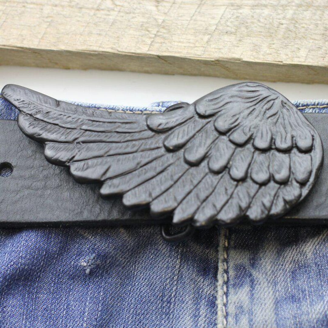 Angel Wing Belt Buckle, Metal Wing Belt Buckle, Leather Strap Belt ...