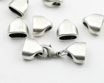 10 Cord End Caps, Bell End Cap for Round Leather, Necklace End Caps ...