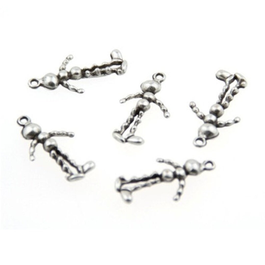 20pcs Sterling Silver Plated Voodoo Doll Pendants: ZAMAK Mini Charms ...
