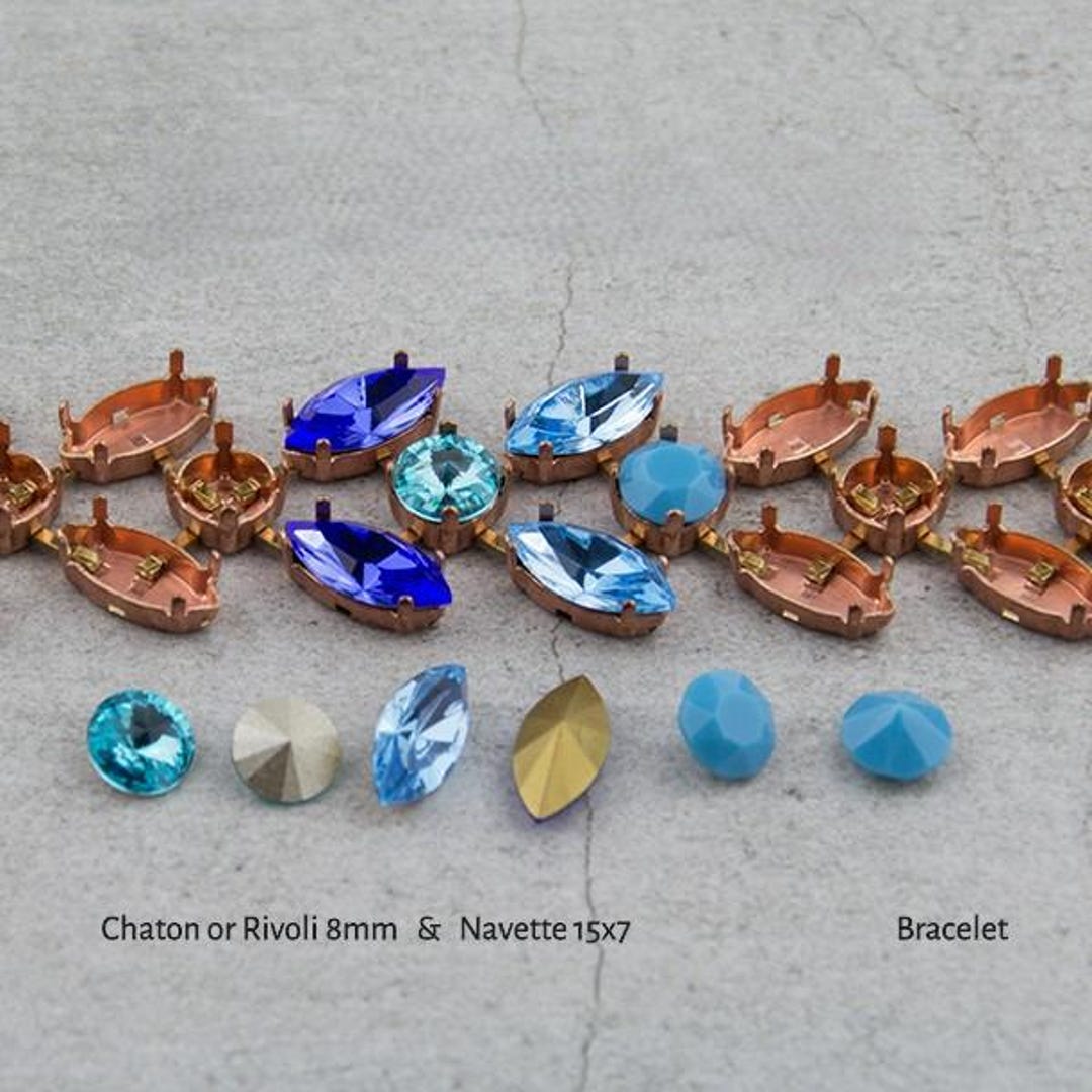 Bracelet Setting for 8mm Chatons Swarovski Crystals and 4200, 15x7mm ...