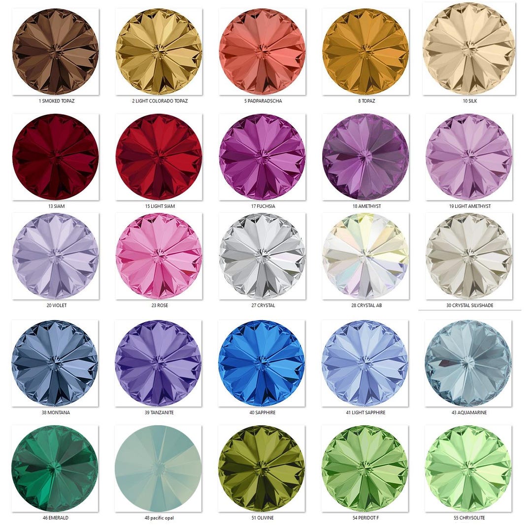 10 Mm Swarovski Crystal 1122 Rivoli Round Stones Crystals, Various ...