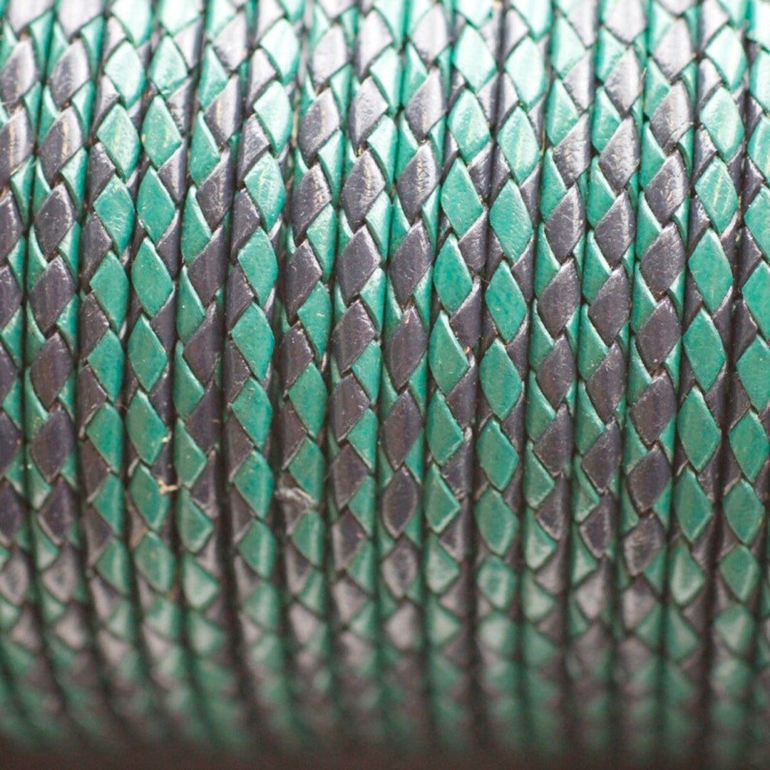 Navy Blue & Green Braided Leather Cord: 4mm Bolo Jewelry Making - 17806 ...