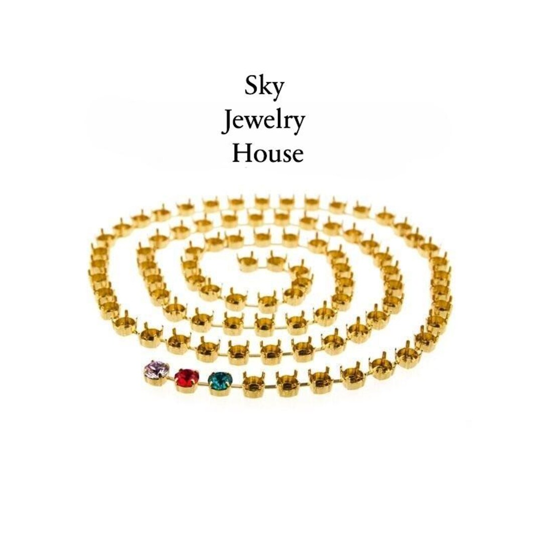 8mm Gold Plated Empty Cup Chain: DIY Crystal Necklace & Bracelet ...