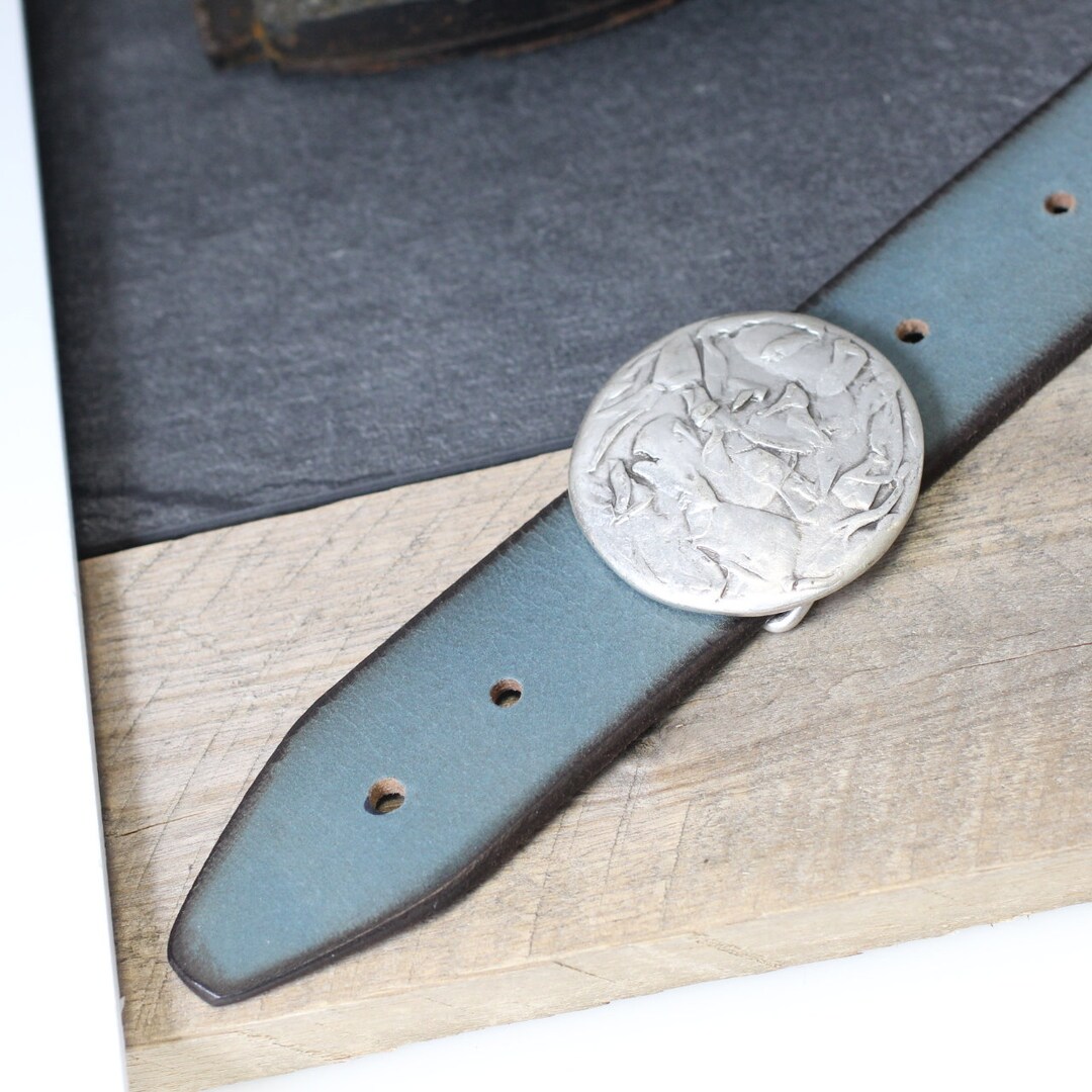 Antique Silver Belt Buckle for Snap Belt, Round Belt Buckle Hardware ...