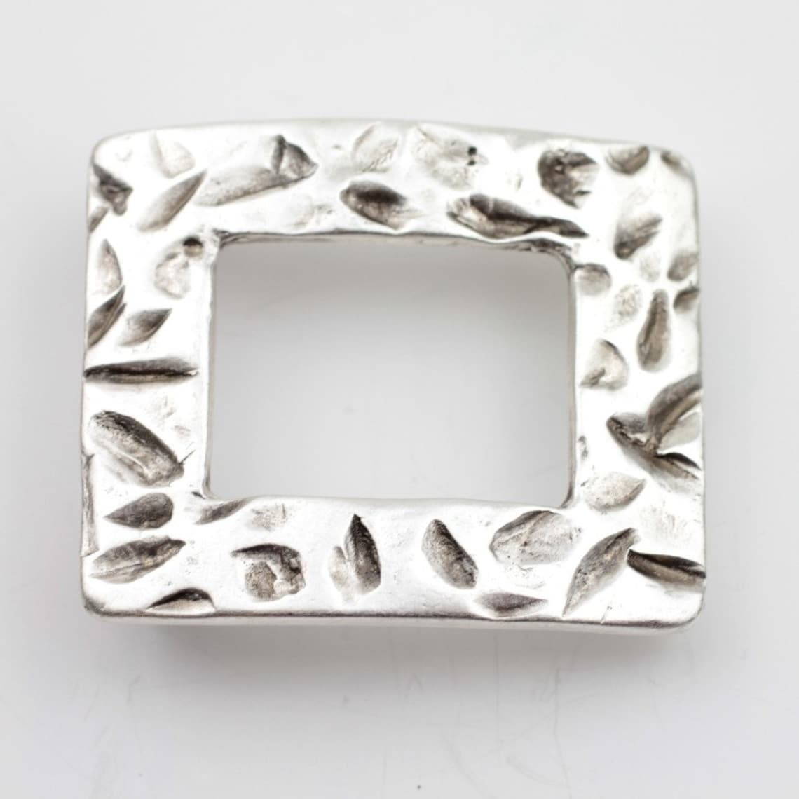 Hammered Silver Belt Buckle: Rectangle Zamak Buckle for 4cm Belts ...
