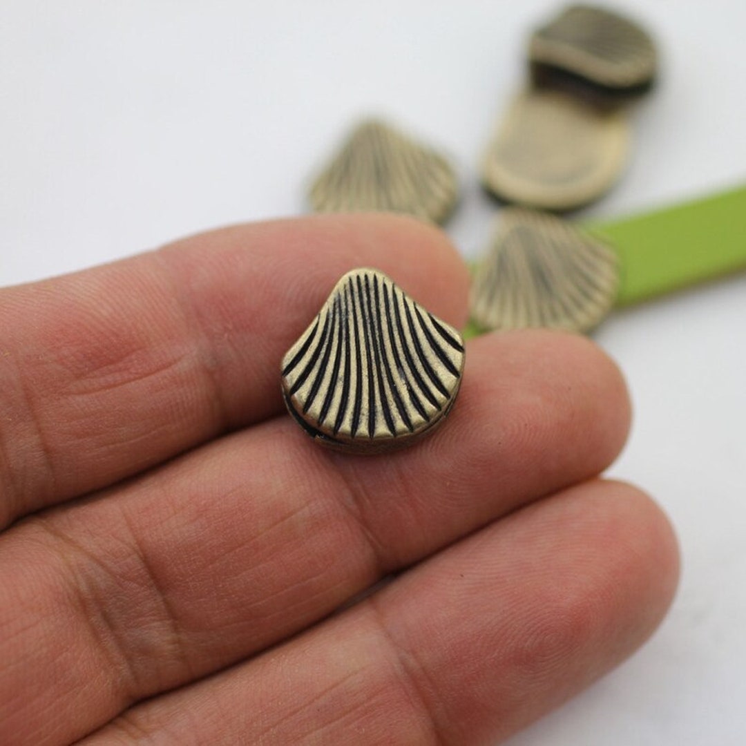 10 Comb Bead Spacer, Sea Shell Beads, Small Metal Beads Jewelry Making ...