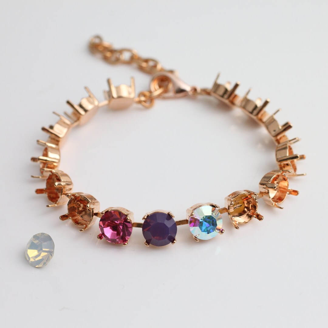 8mm Empty Cup Chain Bracelet: Rose Gold Plated DIY Jewelry Base - FA42 ...