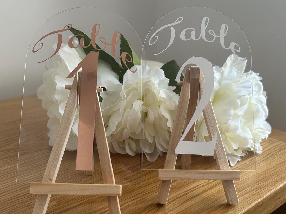 Arched Table Numbers, Table Number Signs, Table Decorations ...