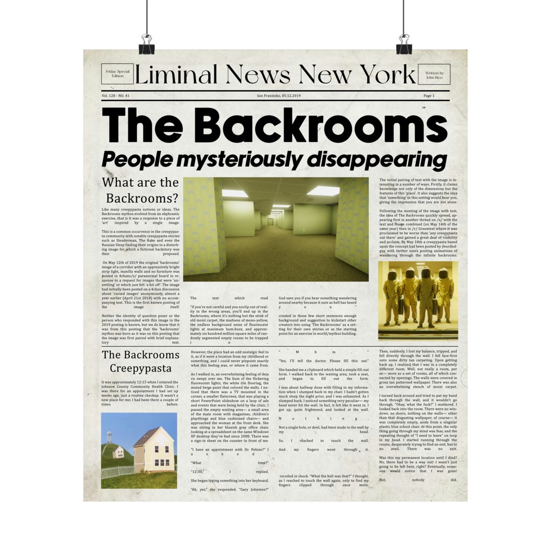 Backrooms Newspaper Poster - Etsy